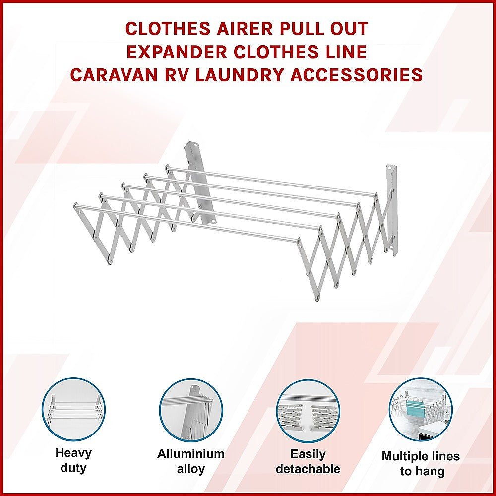 Pull Out Clothes Airer – Expanding Laundry Drying Line for Caravan, RV ...